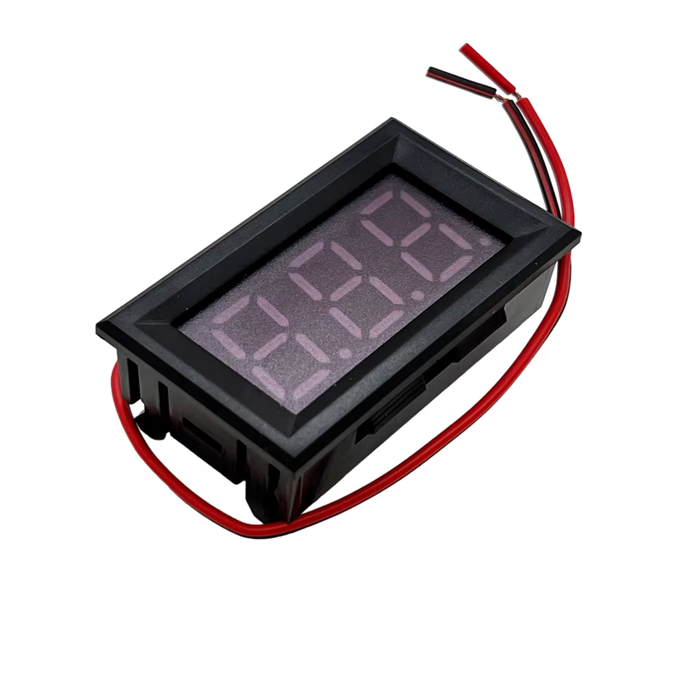 Voltímetro Digital LED 70-500V CA, Pantalla Roja de 0.56P, 2 Cables ...